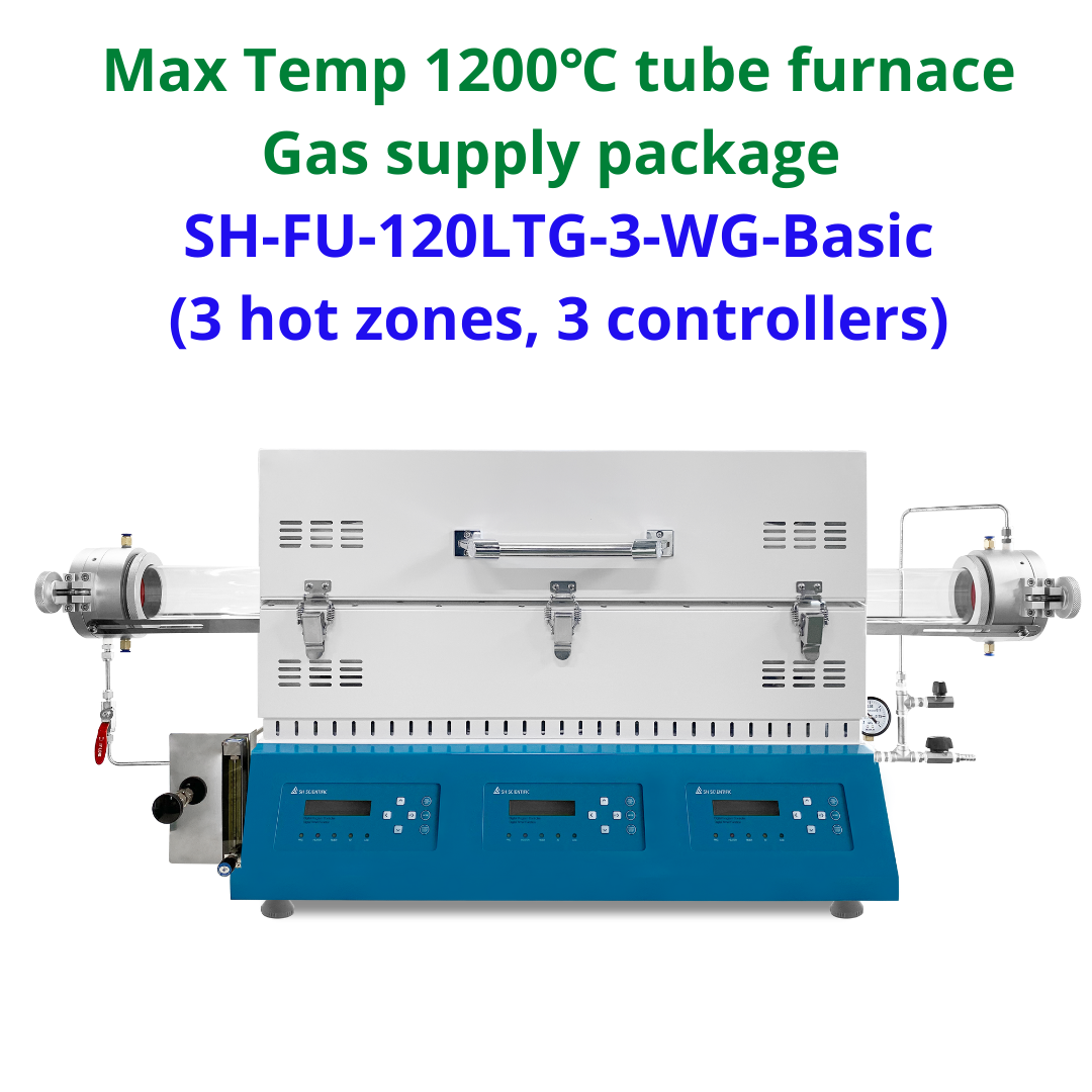 120mm OD Tube Furnace | 3 x 8" Hot Zones | Inert Gas Control