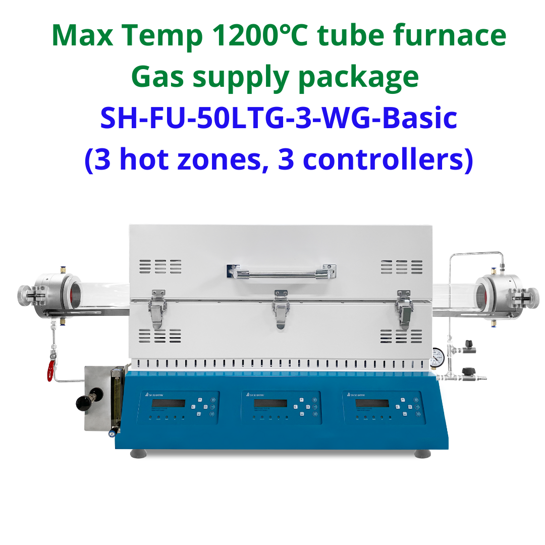 50mm OD Tube Furnace | 3 x 8" Hot Zones | Inert Gas Control