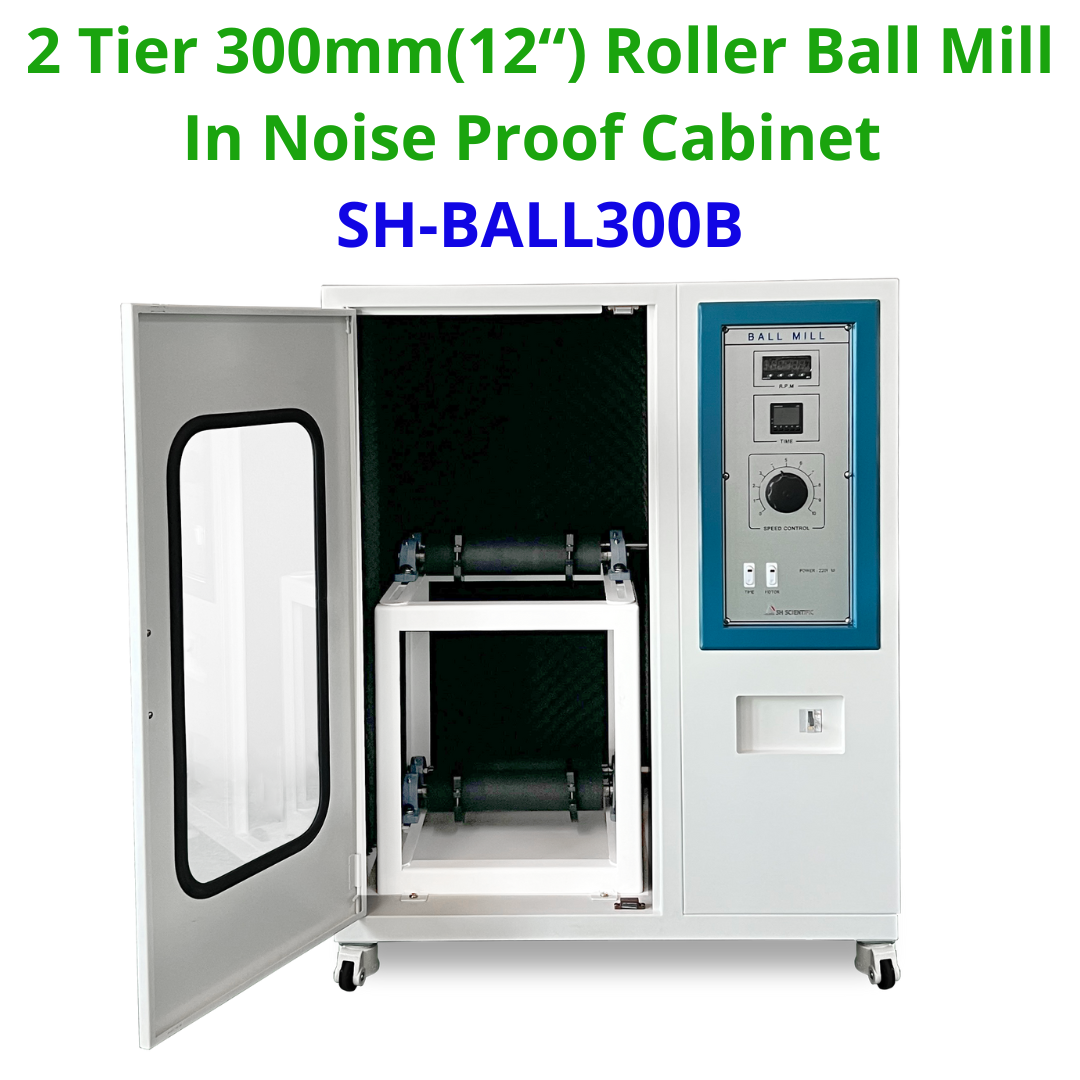 Ball Mill in Noise Proof Cabinet (300mm Rollers)