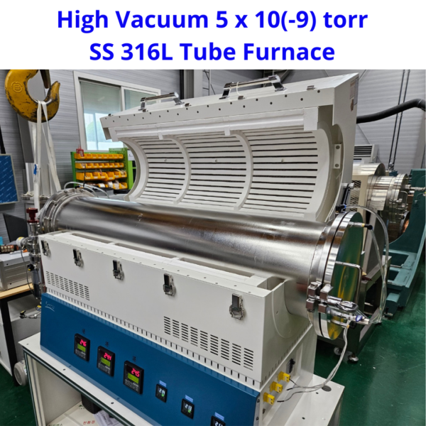 High Vacuum Large Diameter Stainless Steel 3 Zone Tube Furnace