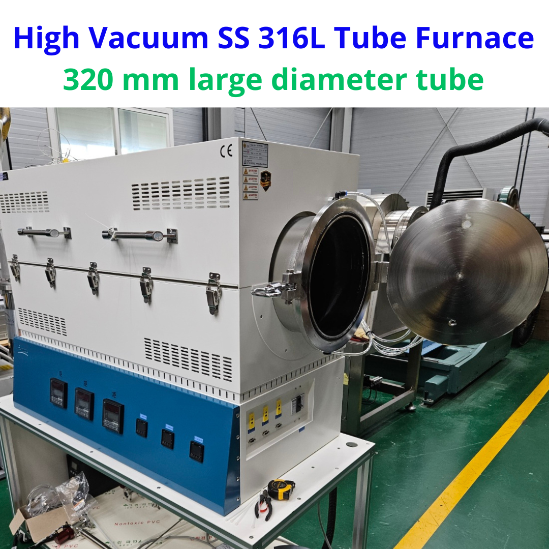 High Vacuum Large Diameter Stainless Steel 3 Zone Tube Furnace