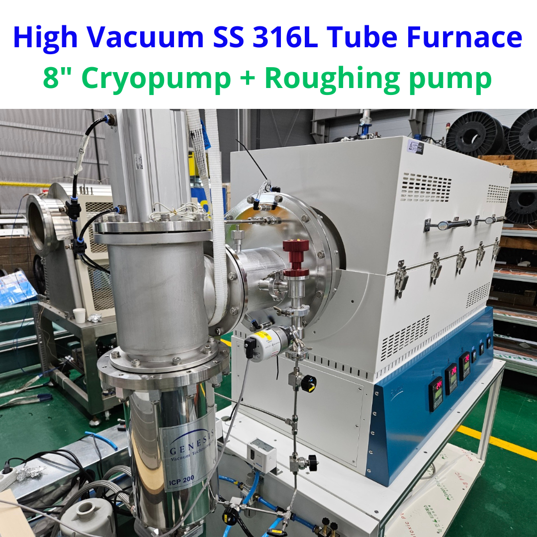 High Vacuum Large Diameter Stainless Steel 3 Zone Tube Furnace