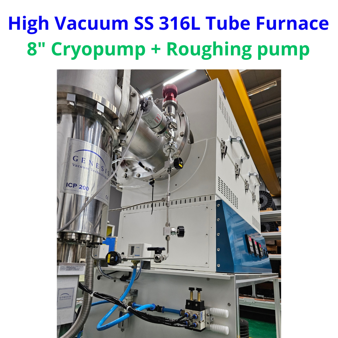 High Vacuum Large Diameter Stainless Steel 3 Zone Tube Furnace