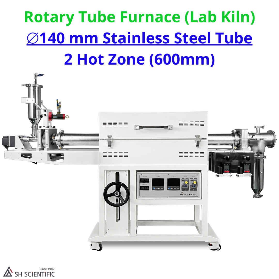 1200℃ Lab Scale Rotary Kiln | SS310S 140mm OD Tube | 600mm Hot Zone