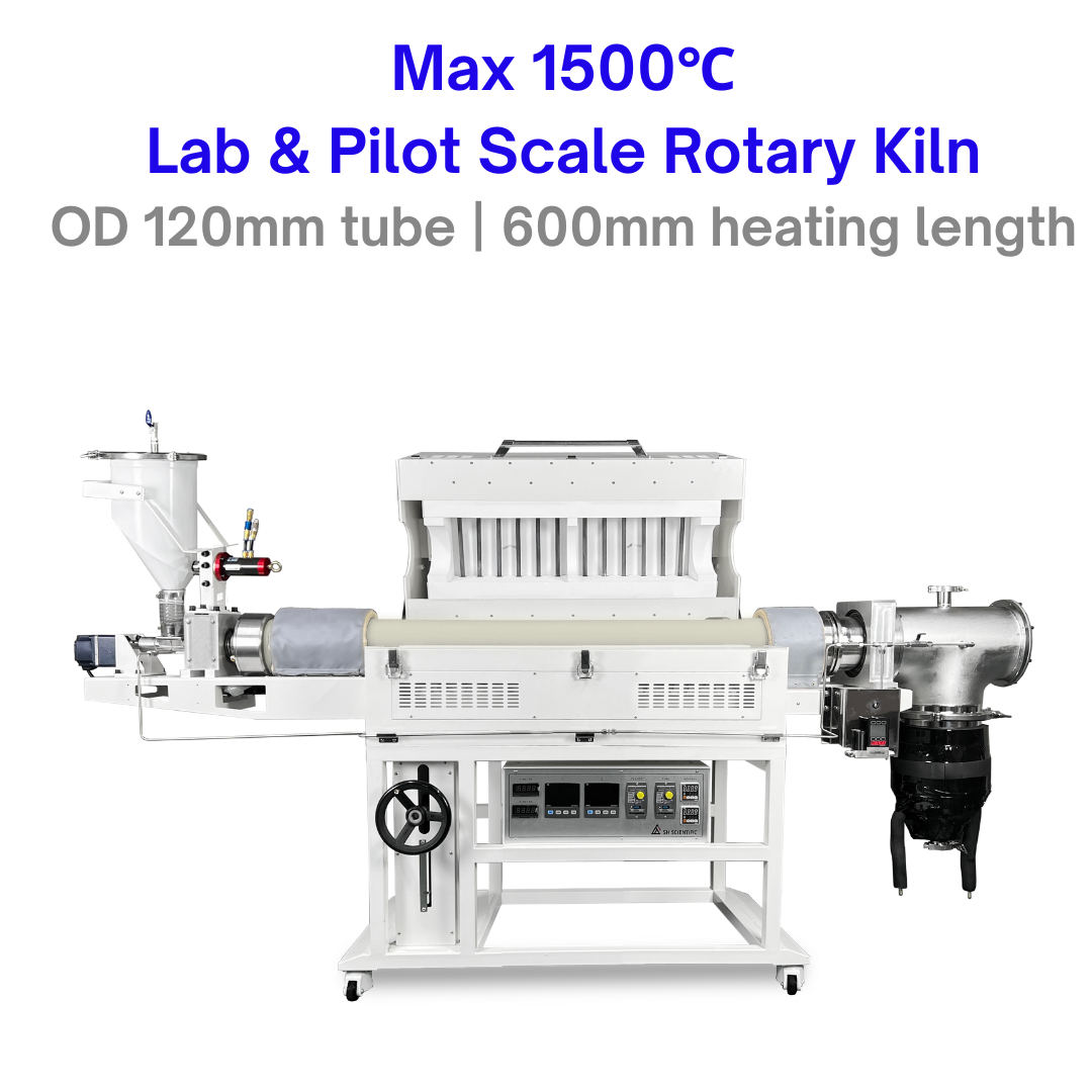 1500°C Rotary Kiln | OD 120mm Tube | 600mm heating length