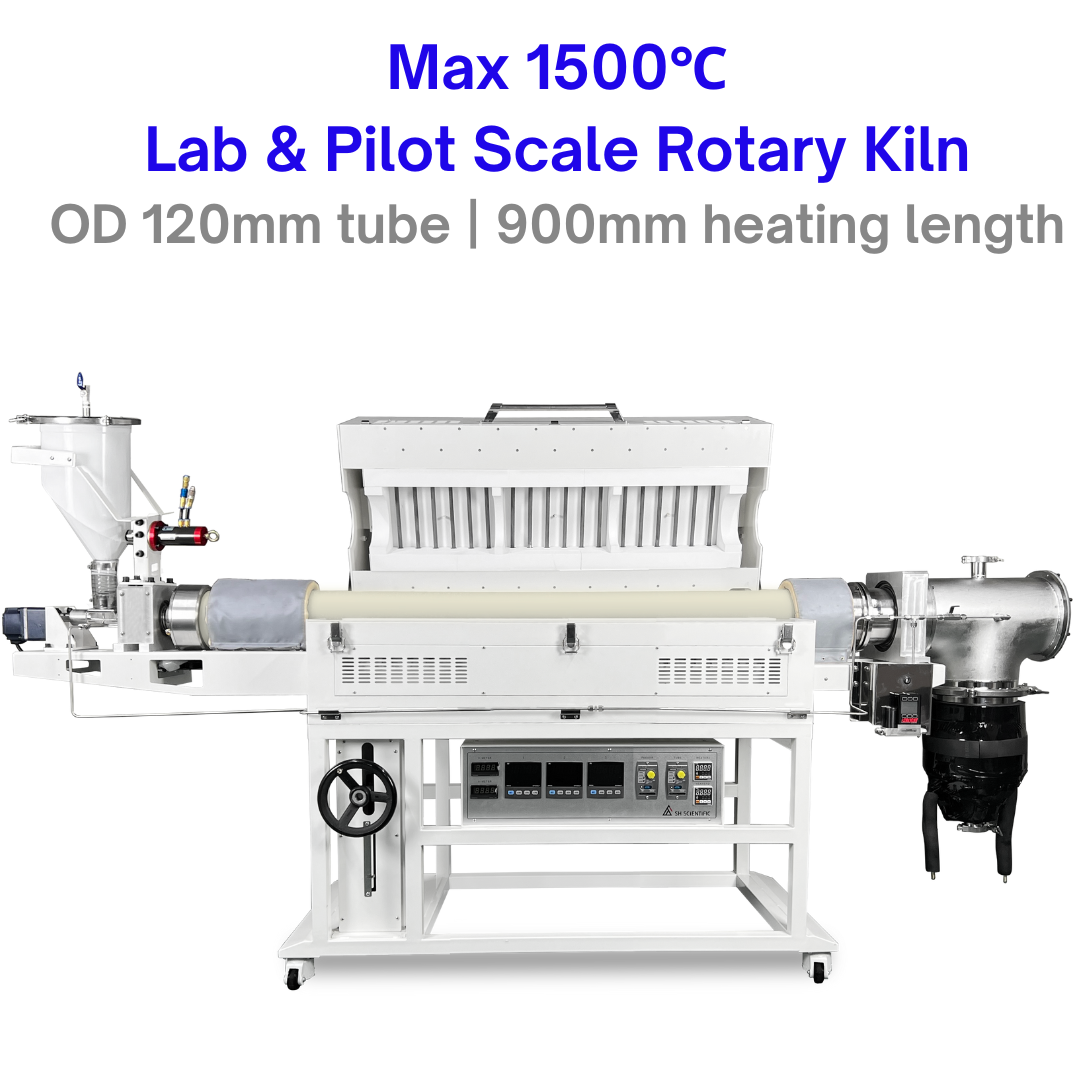 1500°C Rotary Kiln | OD 120mm Tube | 900mm heating length